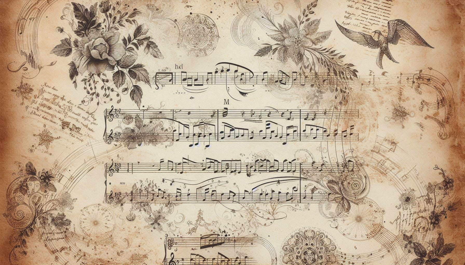 Old Music Paper Sheets. 65 Images. for Scrapbooking, Cards Making ...