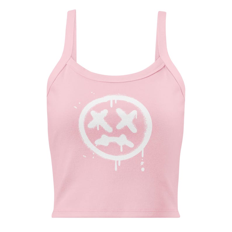 X Smiley Face Tank Top | Y2K Emo Girl Aesthetic Shirt | Cute Goth ...