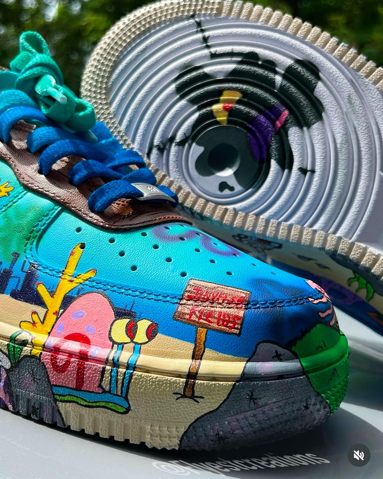 Custom Airforce 1s | Spongebob - Etsy