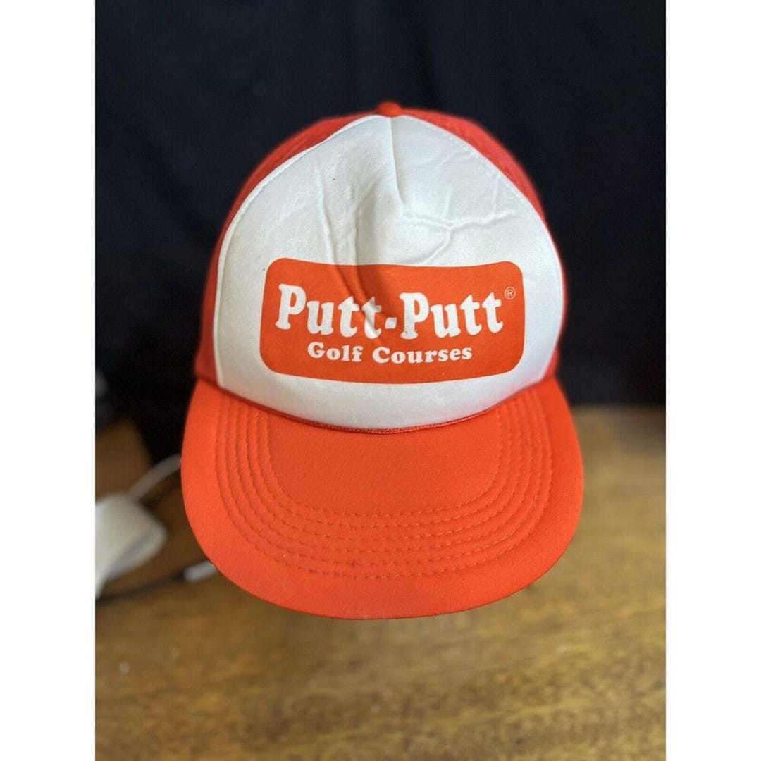 Vintage Putt Putt Mini Golf Courses Hat Orange Foam Snap Back Trucker ...