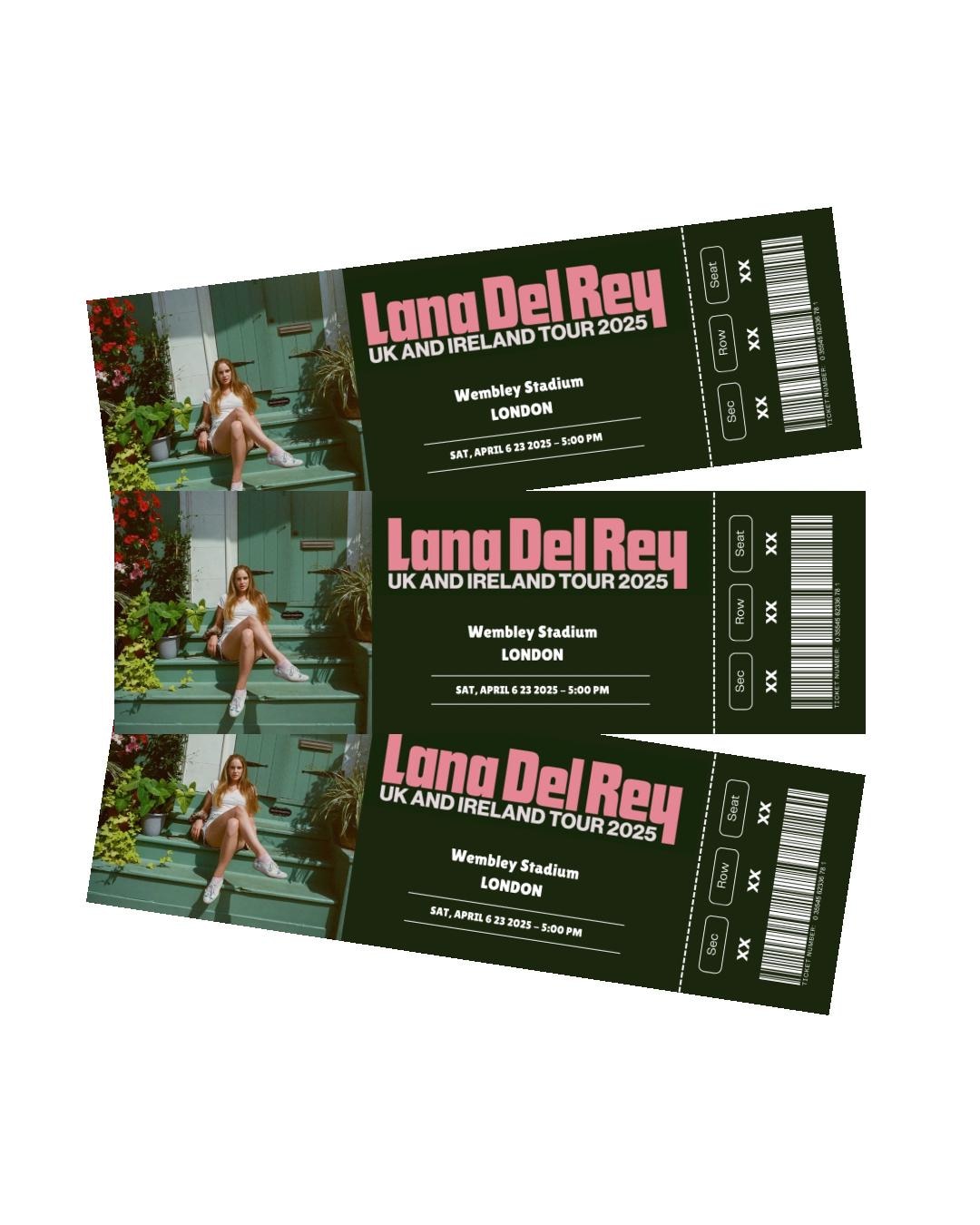 Lana Del Rey Ticket Template - Etsy