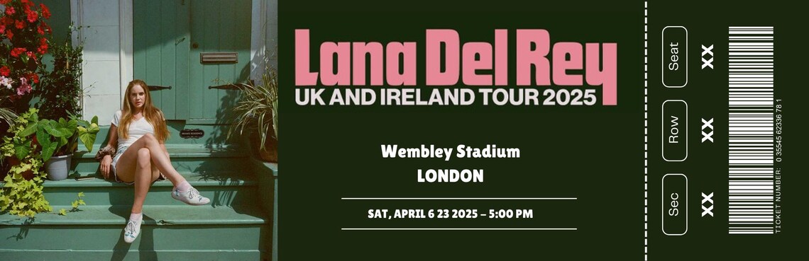 Lana Del Rey Ticket Template - Etsy