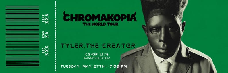 Tyler the Creator Ticket Template - Etsy