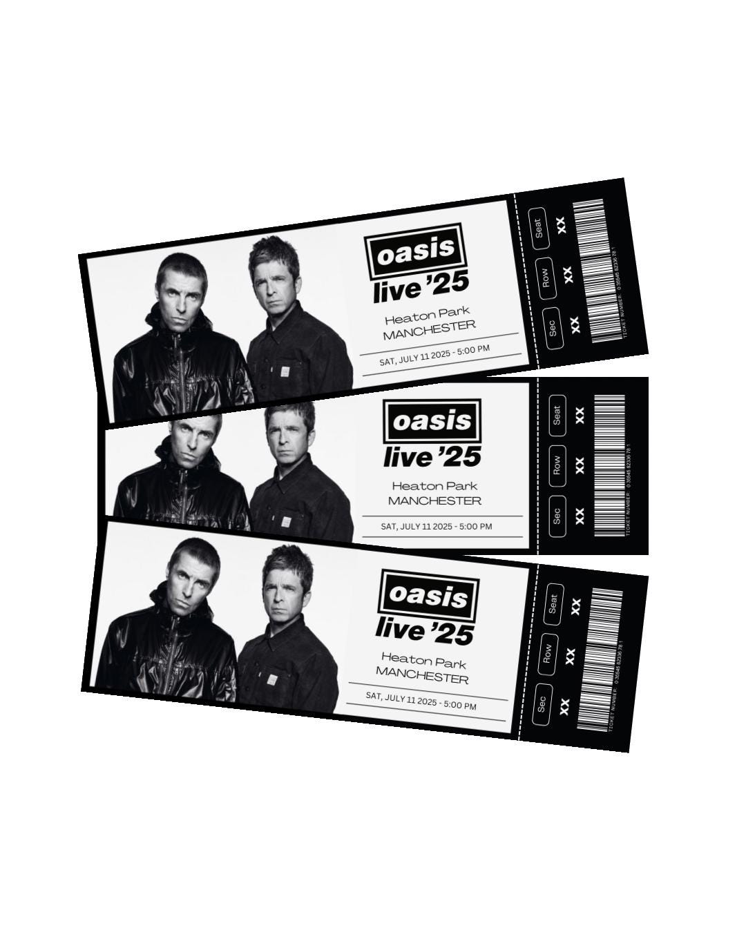 Oasis Ticket Template - Etsy