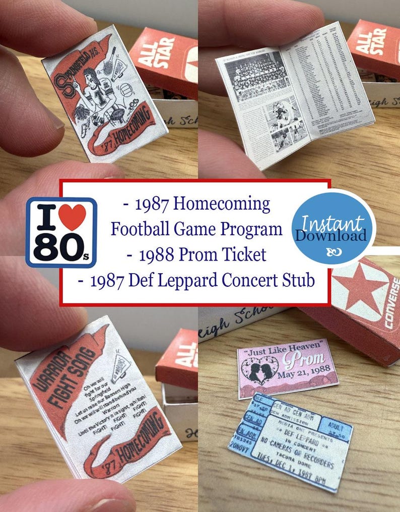 1980's High School Memories Keepsake Shoebox. Instant Download ...