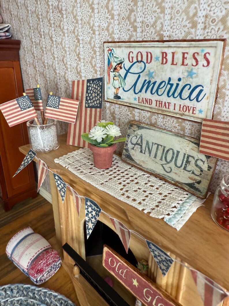 Vintage Miniature 4th of July Signs and USA Flags 26 Piece Collection ...