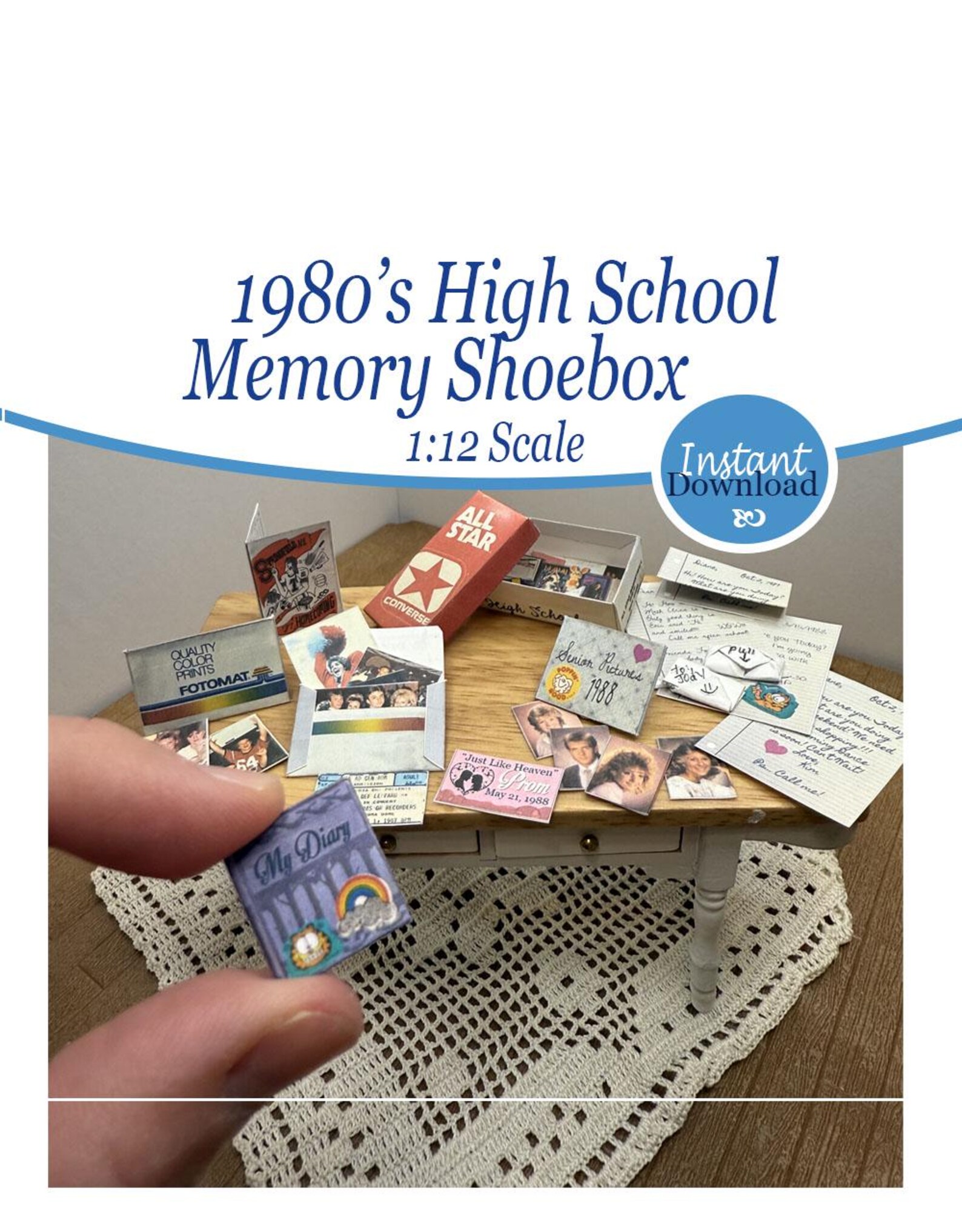 1980's High School Memories Keepsake Shoebox. Instant Download ...