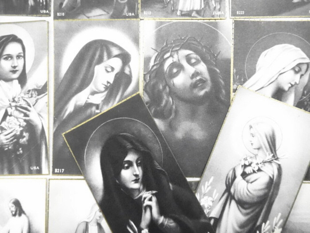 Art Deco Goth Beautiful Vintage Religious Holy Prayer Cards Ephemera ...