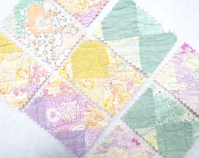 Vintage Antique Tattered Fragments Patch Cutter Quilt Applique Project ...