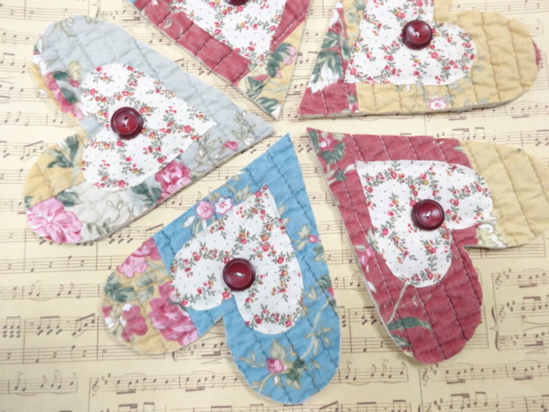 Shabby Chic Floral Vintage Heart Shape Project Pieces Cutter Quilt ...