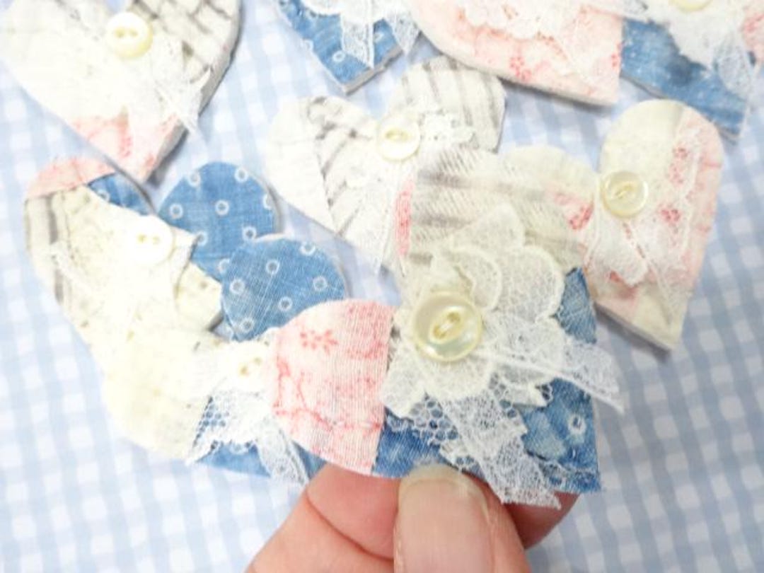 Tattered Itty Bitty 2 Cutter Quilt Hearts Vintage Antique Lot Set 9 ...