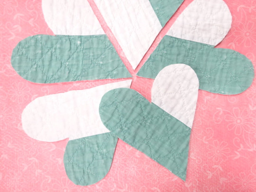 Tattered Antique Vintage Heart Shape Patchwork Pieces Cutter Quilt Primitive Applique Patch Lot ...