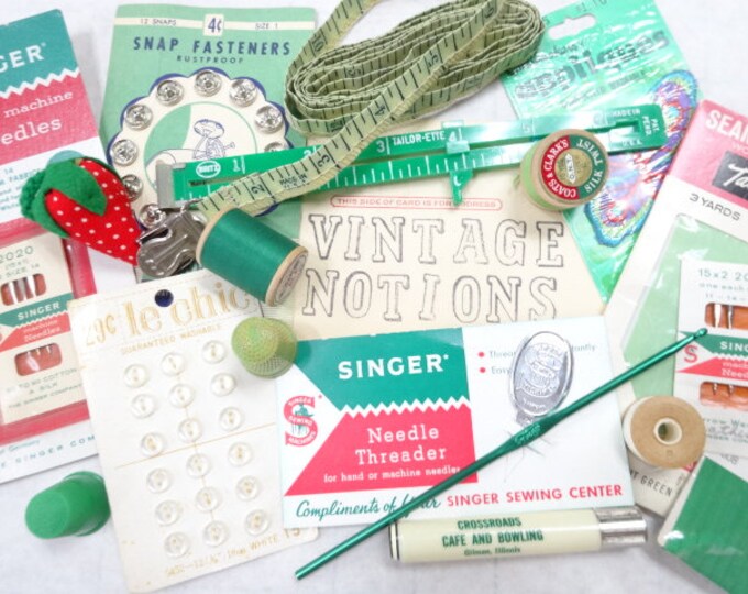 Needful Notions Vintage Colorful Collection Shabby Sewing Granny Chic ...
