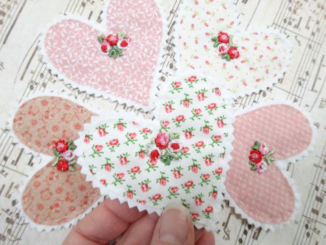 Shabby Chic Petite Sweet Vintage Heart Shape Cutter Quilt Applique Lot ...