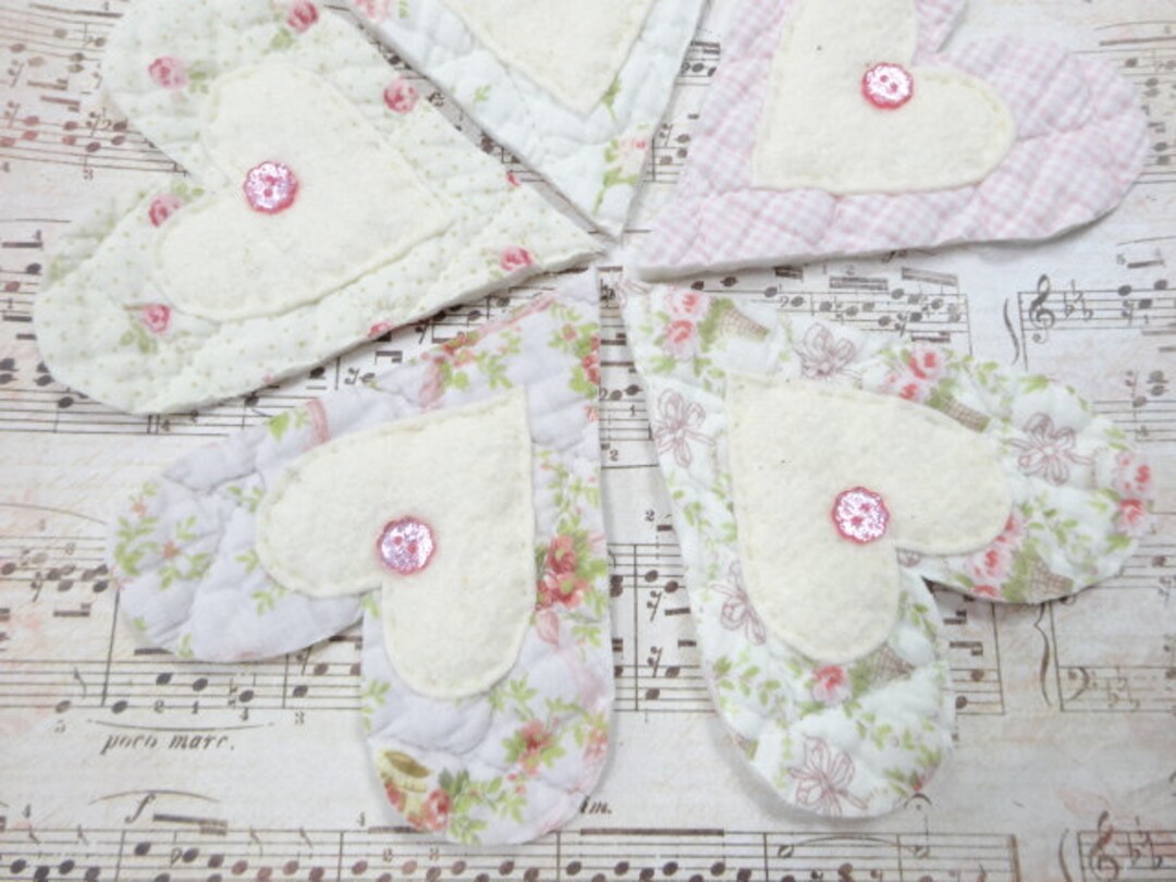 Shabby Chic Cottage Rose Vintage Heart Shape Project Pieces Cutter ...