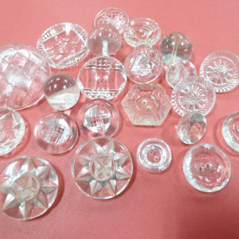 Clear Glass Buttons - Etsy