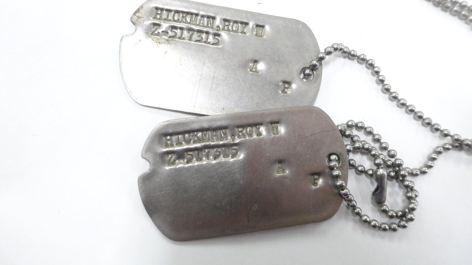 Vintage Pair Estate Military Notched Dog Tags on Chains Age Unknown - Etsy