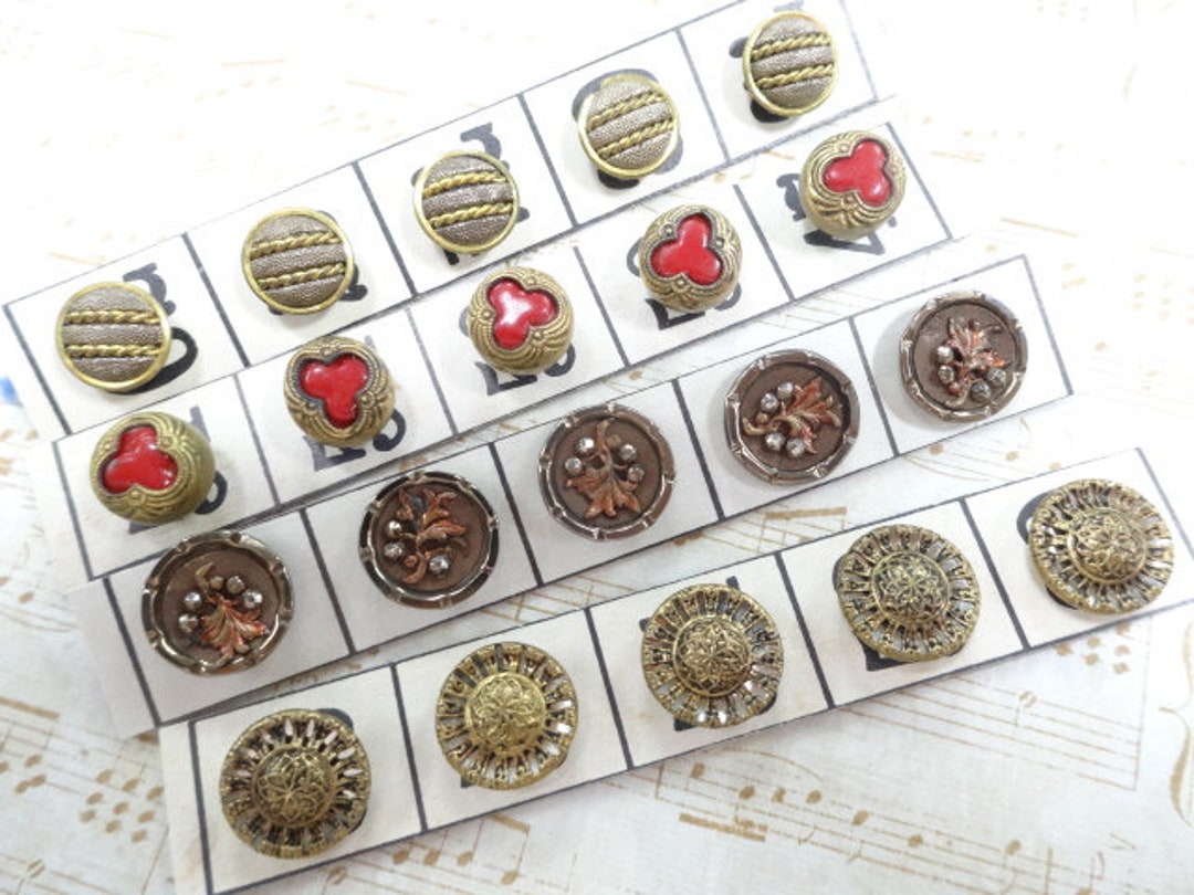 Beautiful Antique Victorian Matching Sets Metals Sewing Buttons Lot 20 ...