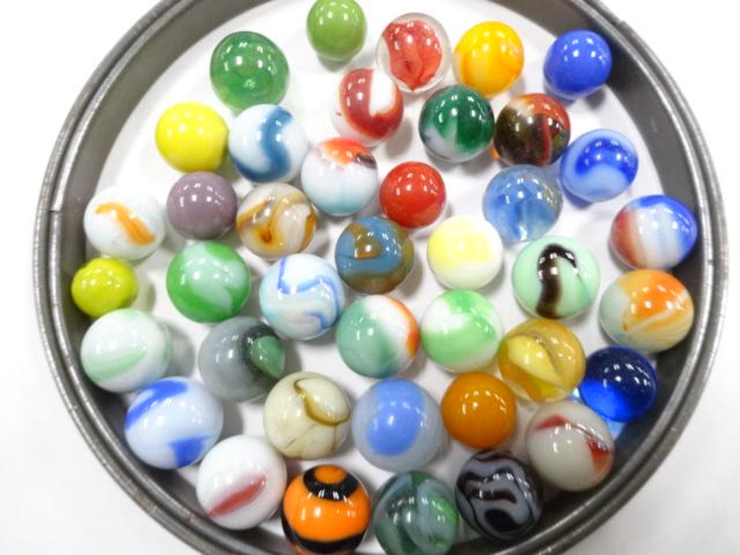 Vintage Estate Colorful Glass Marbles Variety Assorted Mix Estate ...