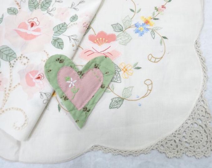 Vintage Pastel Floral Applique Cutter Project Pieces Lot Shabby Chic ...