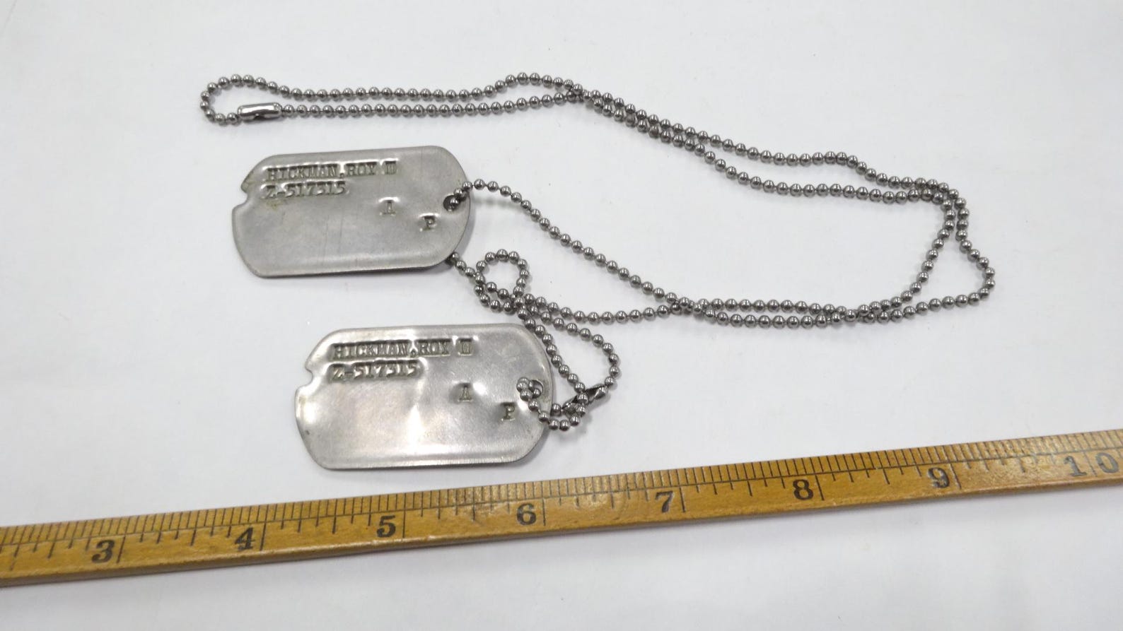 Vintage Pair Estate Military Notched Dog Tags on Chains Age Unknown - Etsy