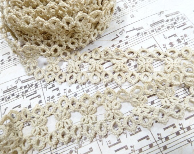 Antique Aged Tatted Lace Trim Ecru 102 Long Salvaged Tatting Estate - Etsy