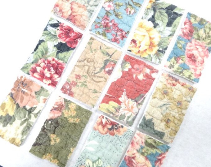 Vintage French Floral Flair Fabric Fragments Patch Cutter Quilt ...