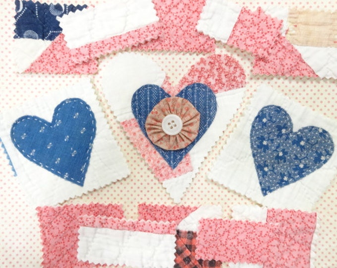 Primitive Calico Tattered Treasure Vintage Cutter Quilt Fabric ...