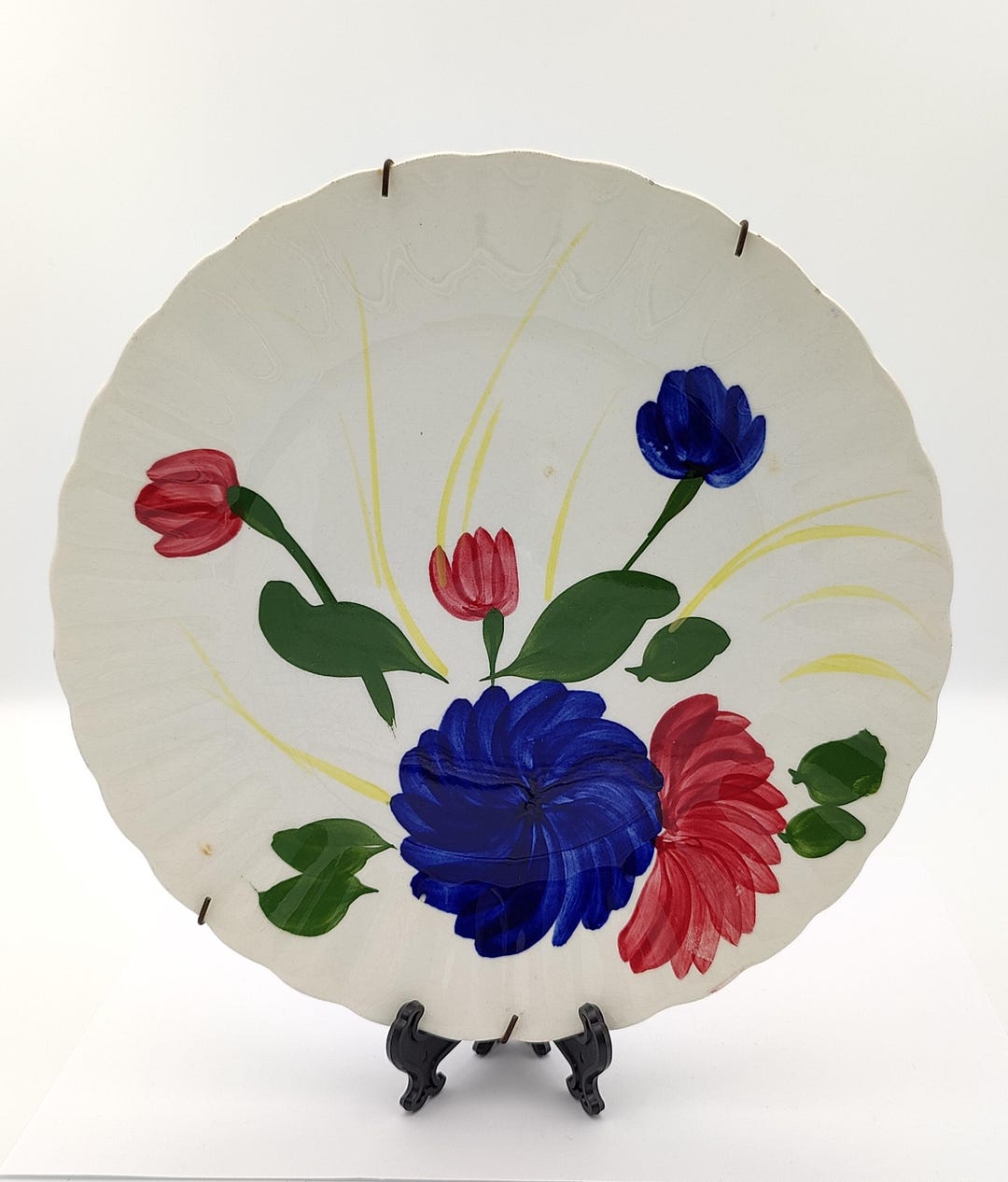 Blue Ridge Underglaze, Southern Potteries 1940, 9.5"d Hand Painted - Etsy