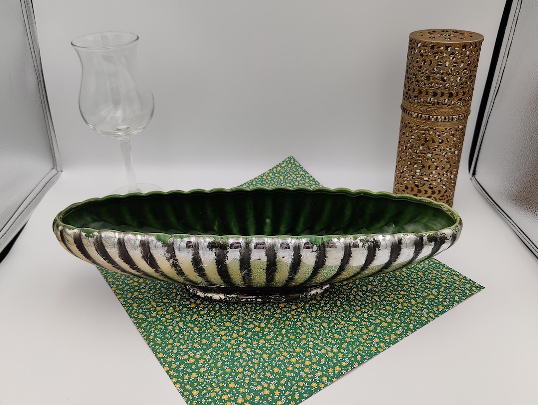 Green Metallic Mccoy Pottery Floraline 498 Planter - Etsy