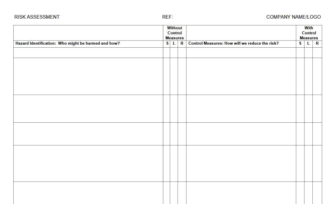 Blank Microsoft Word Risk Assessment Template - Etsy