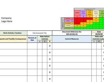 Blank Risk Assessment Template - MS Word, Fully Customisable, Editable ...