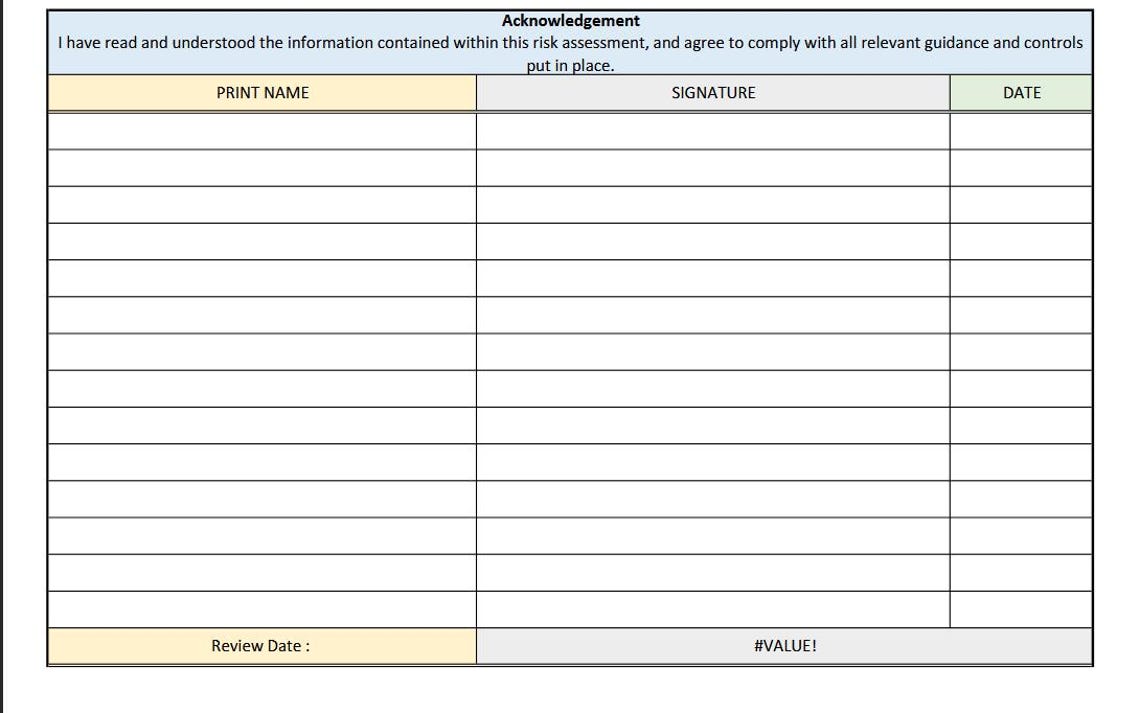 Blank Risk Assessment Template - Excel - Fully Customisable, Editable ...