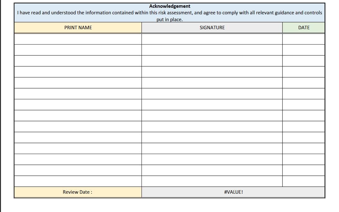 Blank Risk Assessment Template - Excel - Fully Customisable, Editable ...