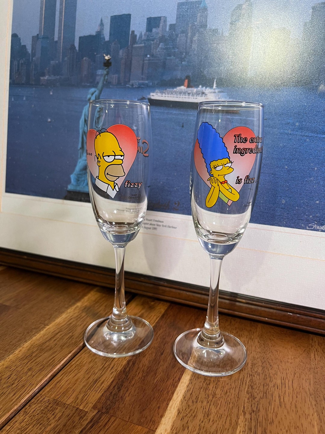 Champain Glasses the Simpsons 2002 - Etsy