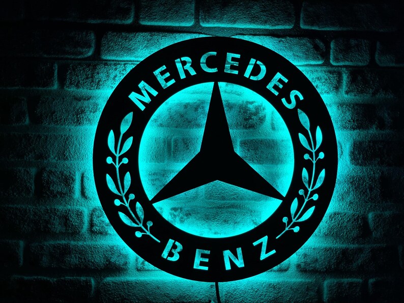 Mercedes AMG Logo LED Sign, Mercedes, Sleek Automotive Wall Decor ...