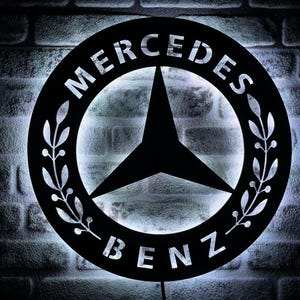 Mercedes AMG Logo LED Sign, Mercedes, Sleek Automotive Wall Decor ...
