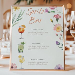 Spritz Bar Sign | Aperol Spritz Sign | Drinks Station Sign | Bridal Bar ...