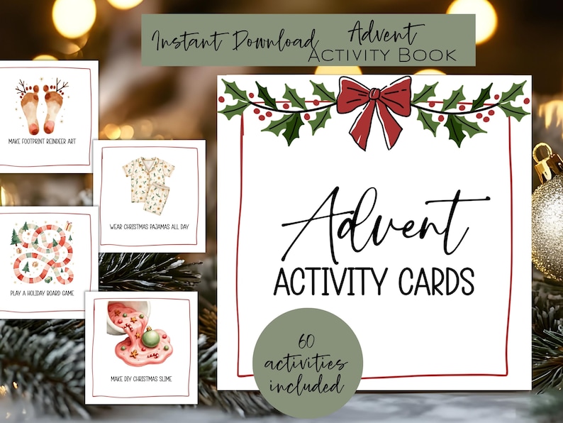Printable Family Advent Cards | Advent Activity Card | 25 Days of ...