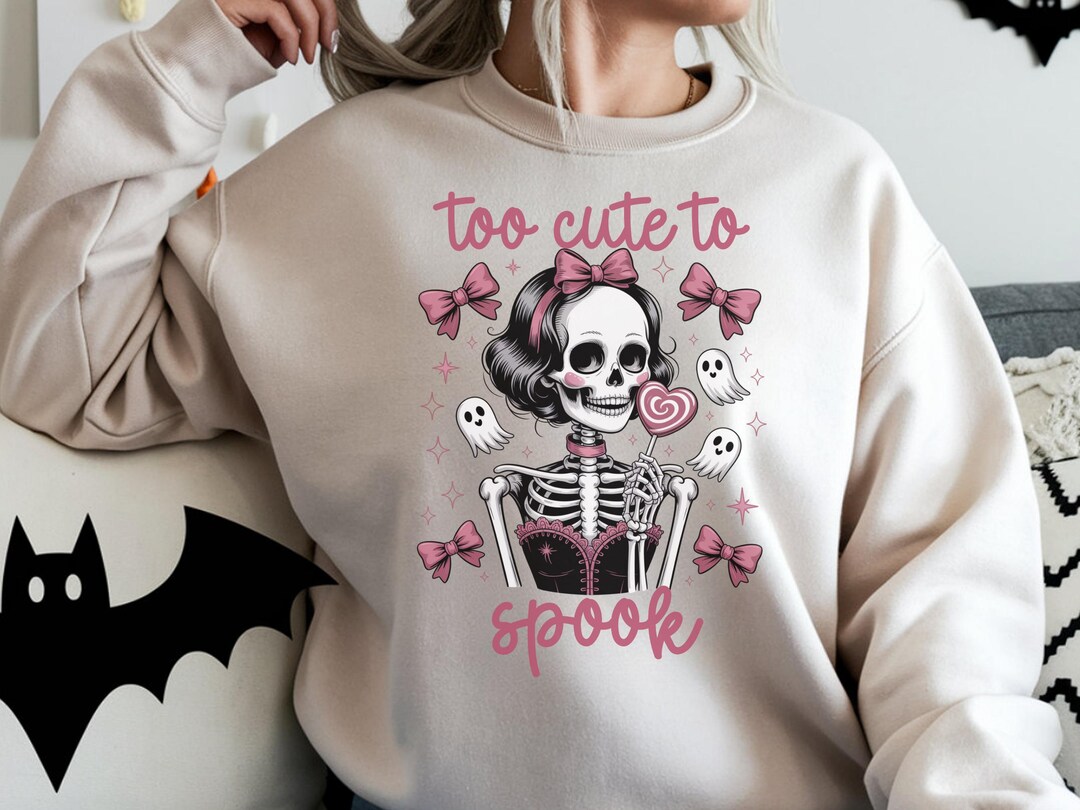 Too Cute to Spook | Coquette Skeleton | Cute Skeleton Girl | Halloween ...