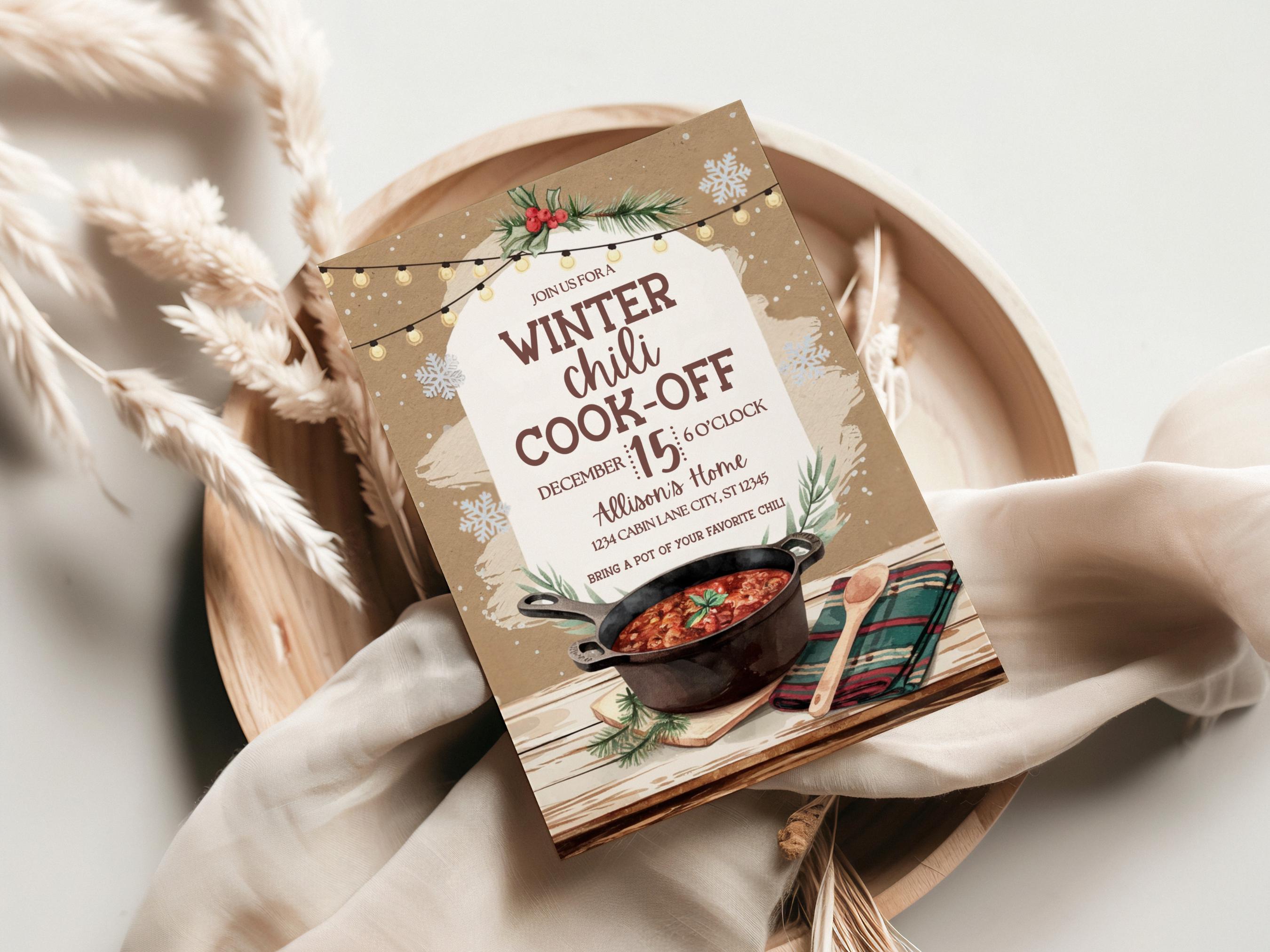 Editable Chili Cook off Party Invitation | Spirit Week Event | Cooking ...