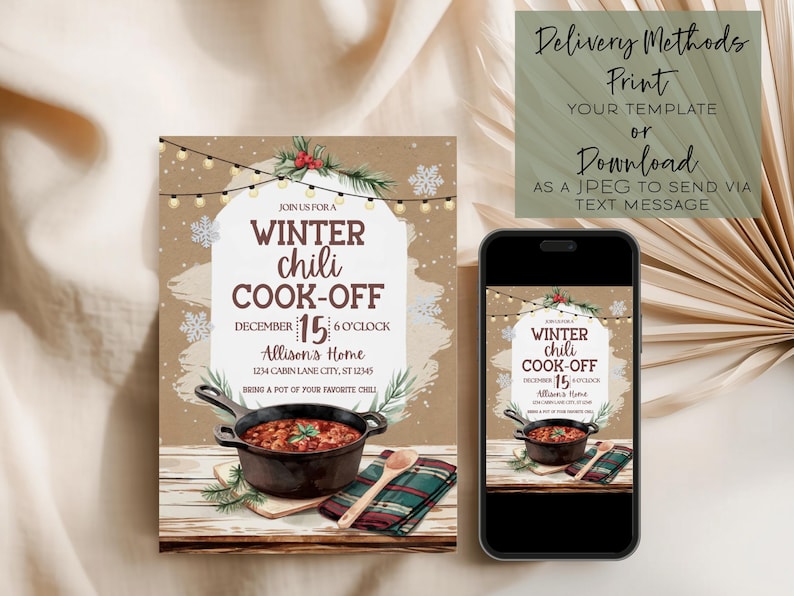 Editable Chili Cook off Party Invitation | Spirit Week Event | Cooking ...