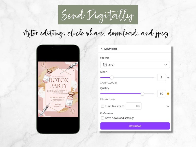 Editable Botox Spa Party Invite Flyer | Valentine's Day Tox Party ...