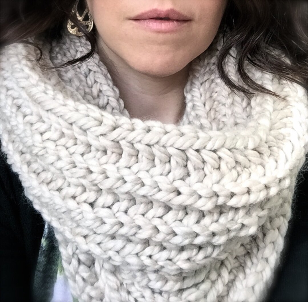 Chunky Foldover Cowl Knitting Pattern - Etsy