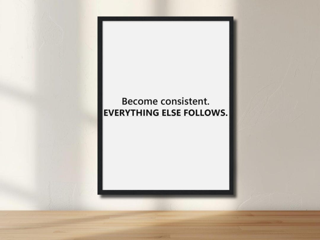Become Consistent – Premium Framed Inspirational Wall Art | Minimalist ...