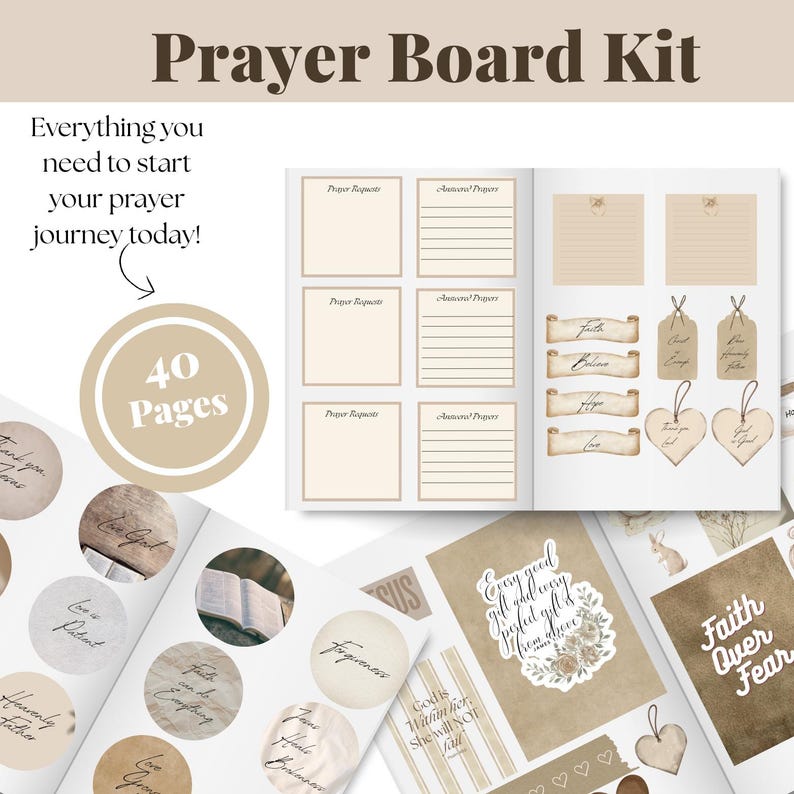 Printable Prayer Board, Prayer Board, Prayer Board Kit, Girls Prayer ...