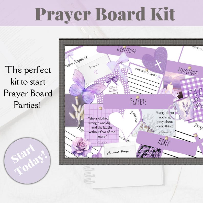 Printable Prayer Board, Prayer Board Kit, Prayer Board, Purple Prayer ...