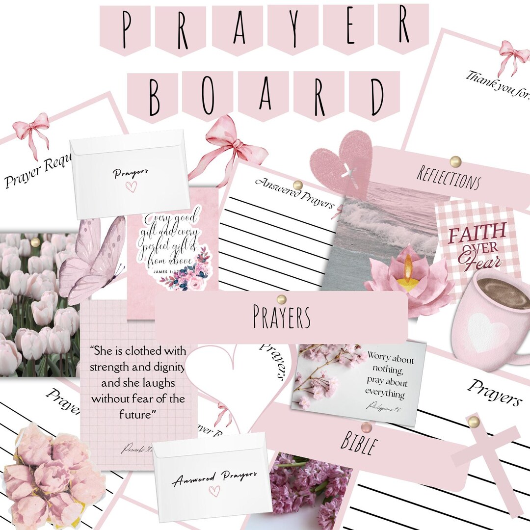 Printable Prayer Board, Prayer Board, Prayer Board Kit, Girls Prayer ...