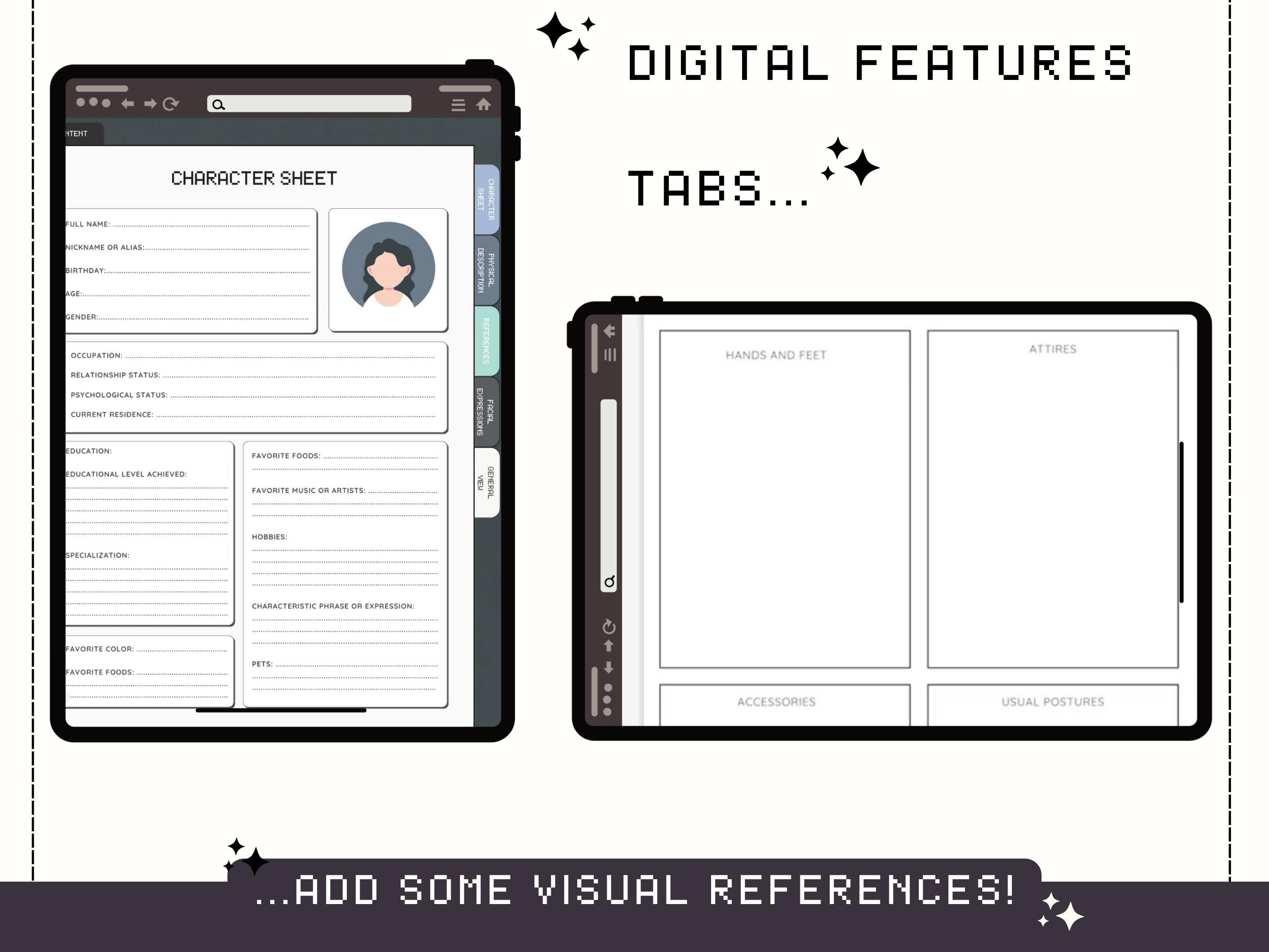 Character Sheet Printable, Digital and Editable. Fantasy, RPG, Dnd, and ...