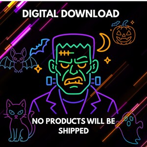 Neon Halloween Clipart Bundle: Spooky PNG Designs (digital Download) - Etsy